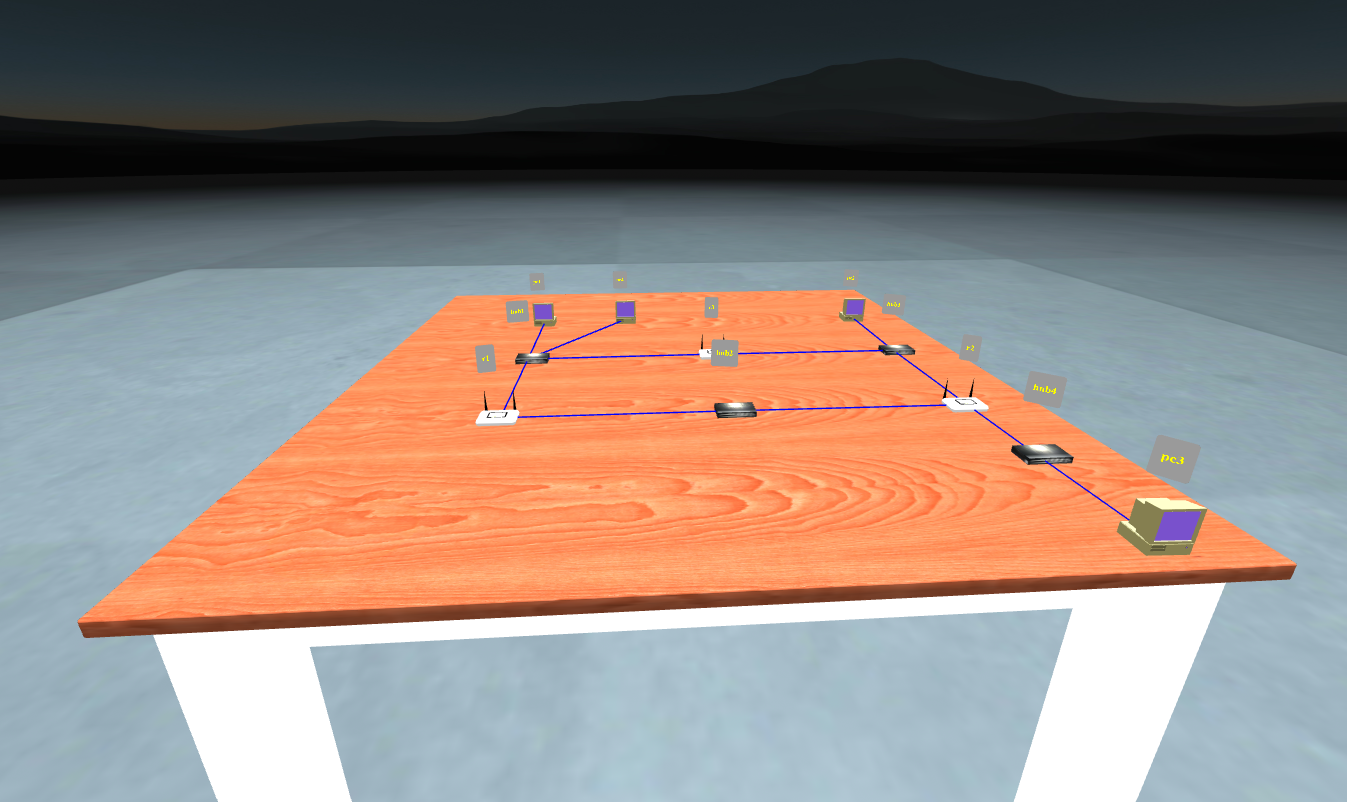 Visualización de trazas de NetGUI en realidad virtual